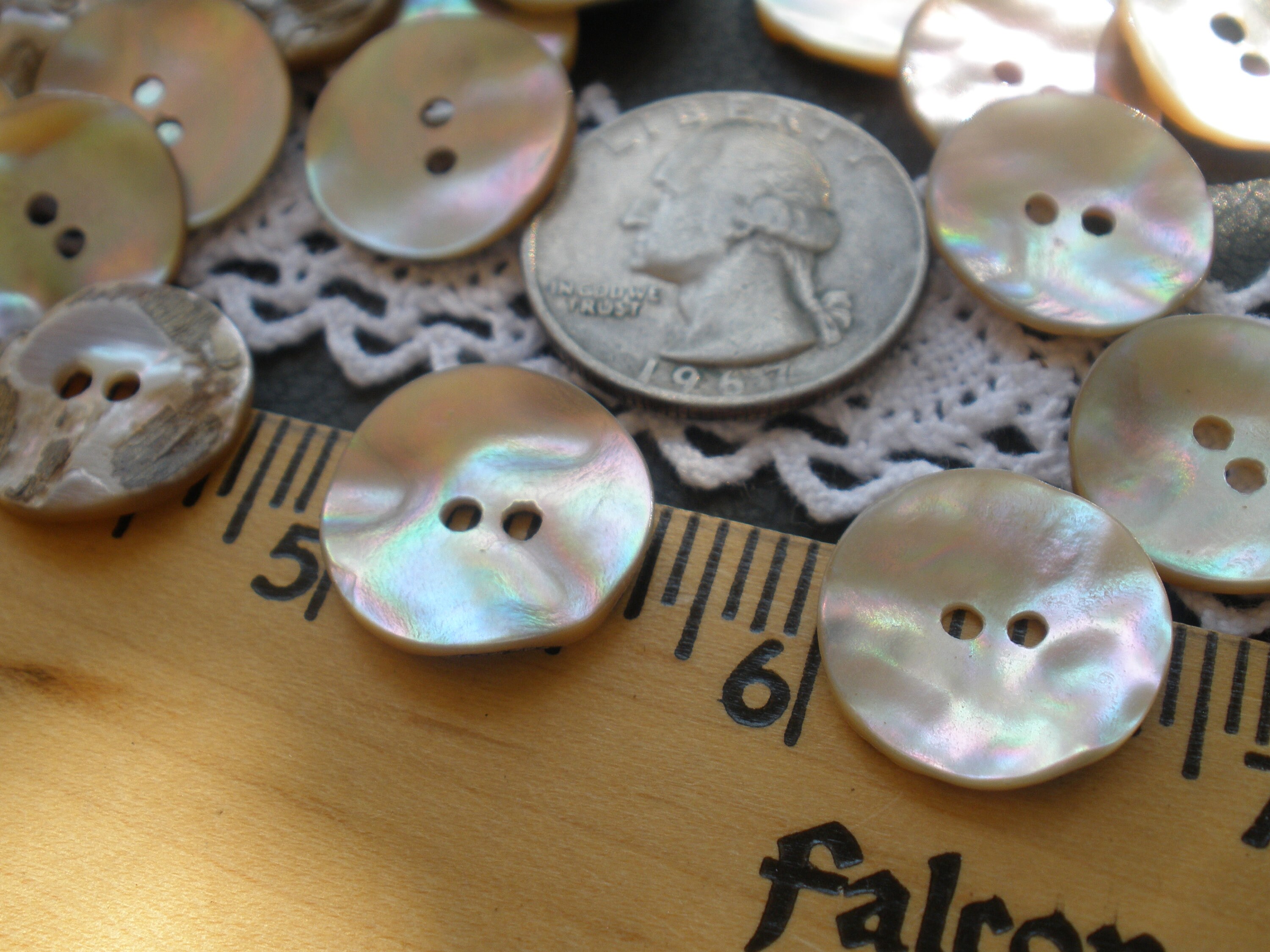 5 Gross Champagne Lustre Real Wavy Shell Buttons 11/16 | Etsy