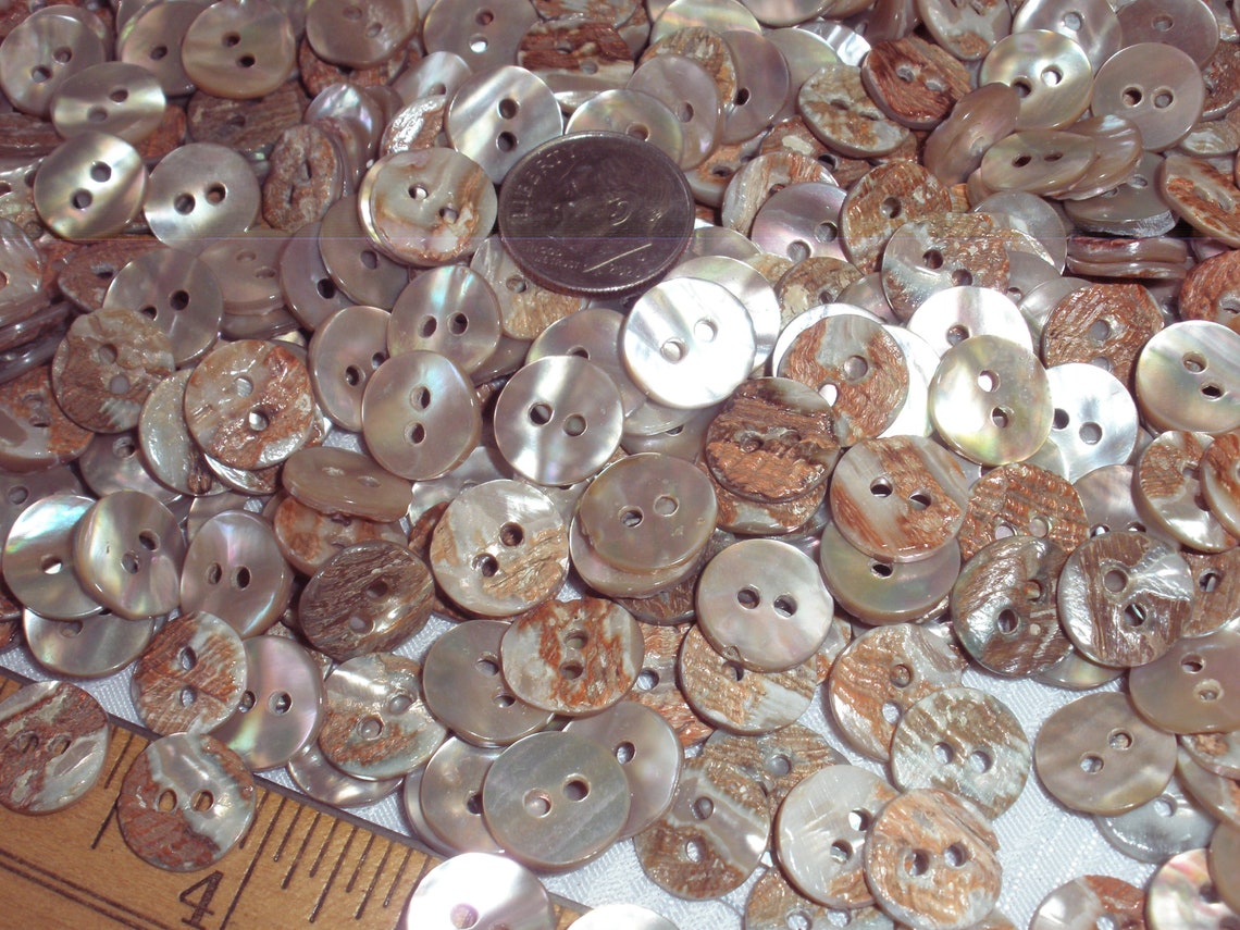 11MM Red Abalone Shell Buttons Natural 7/16" 18L Pearly Rose Rainbow ...