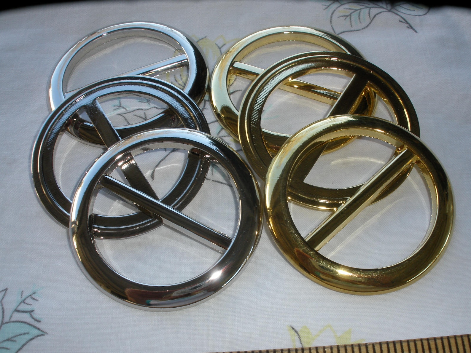 Basic Gold or Silver Plastic Scarf Slide Round Buckle 1.5" Opening T ...