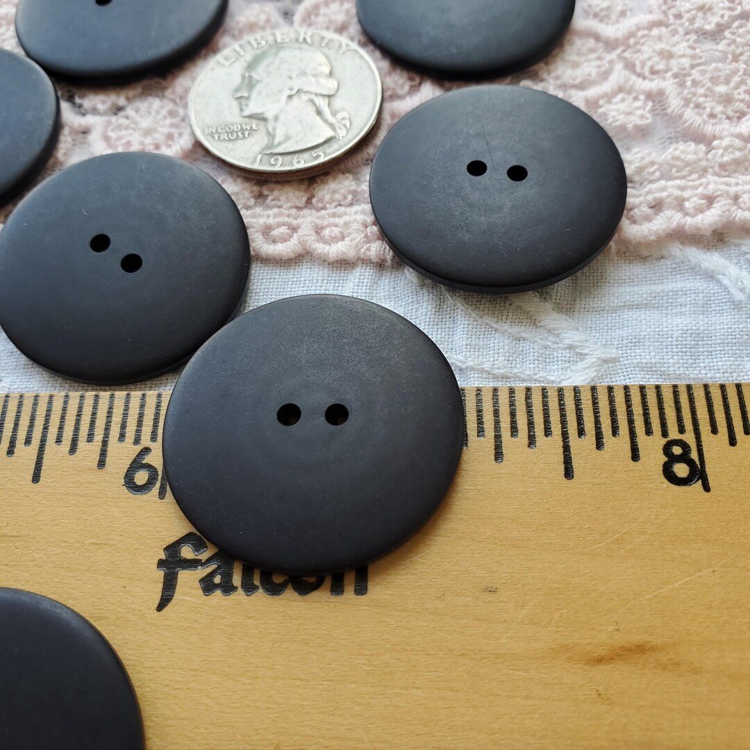Matte Charcoal Black Coat Buttons 45L 1 1/8" (28MM) Composite Plastic ...
