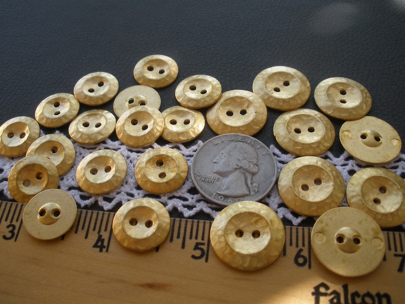 19MM or 15MM Matte Hammered Gold Tone Metal Shirt Buttons | Etsy