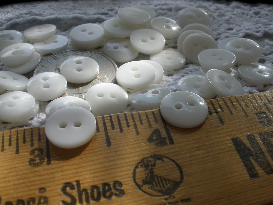 11MM White Buttons 48 Plastic 18L 2-hole 7/16 Sew on - Etsy