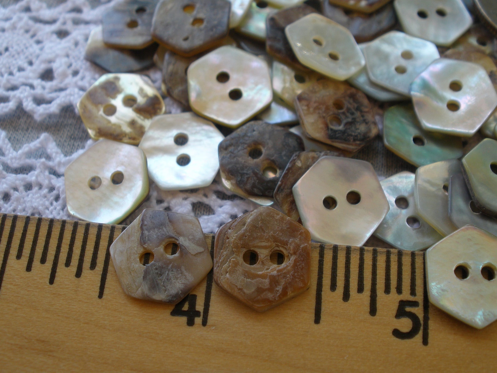Hexagon MOP Shell Buttons Natural 11mm by 13mm 20L 1/2 - Etsy