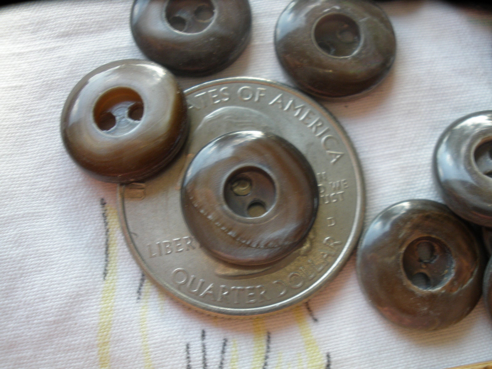 Carved Brown & Gray Smoke MOP Shell Buttons 12.5mm 1/2" Whistle Style ...