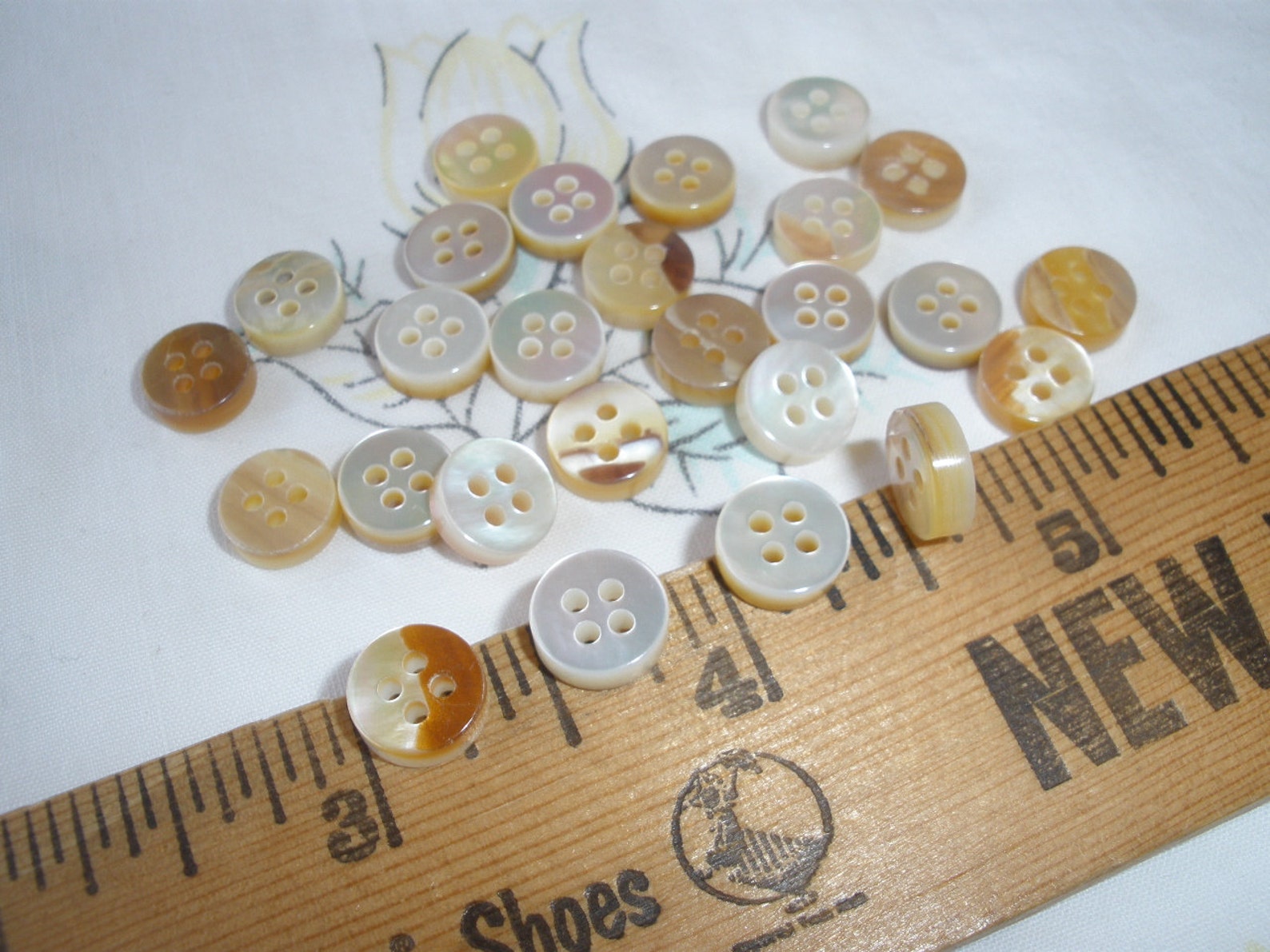 Thick MOP Shirt Buttons 14L 9MM Pearly With Ochre Back 4-hole | Etsy