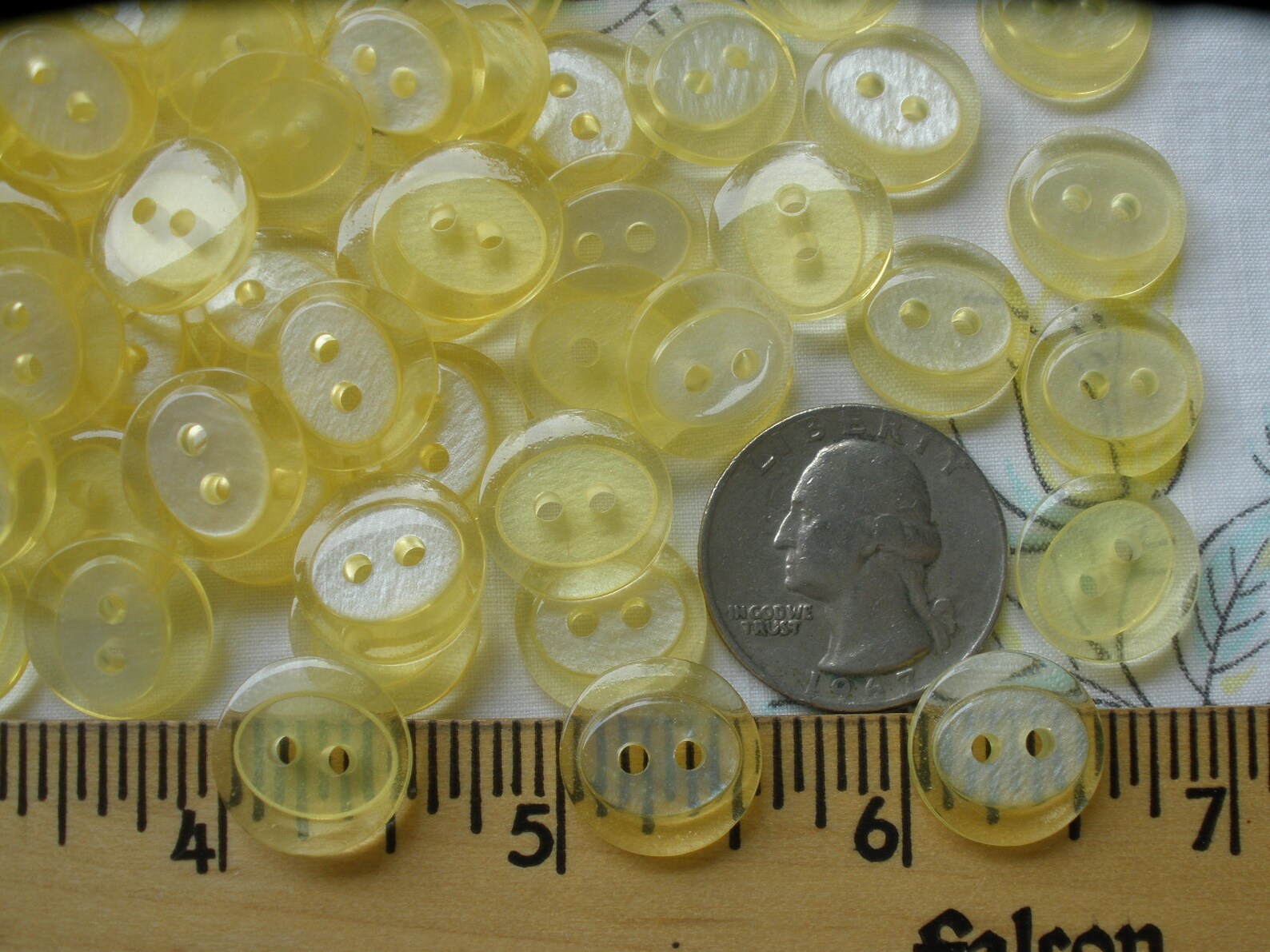 14MM Cool Yellow Clear Vintage Buttons Oval Pearlized Center 2 - Etsy