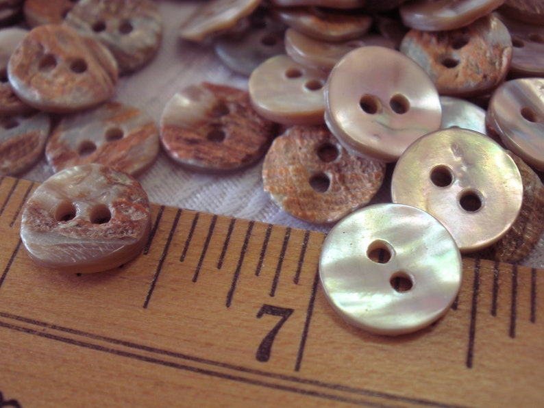11MM Red Abalone Shell Buttons Natural 7/16" 18L Pearly Rose Rainbow ...