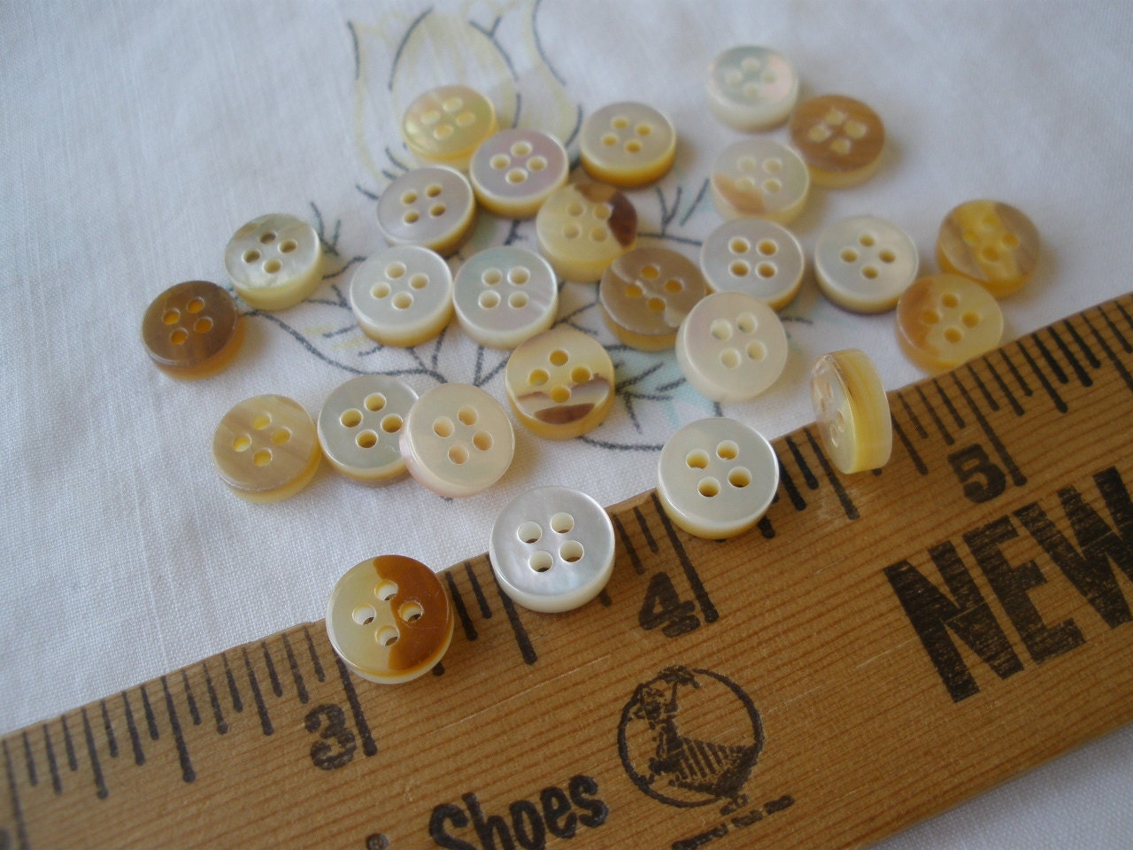 Thick MOP Shirt Buttons 14L 9MM Pearly With Ochre Back 4-hole - Etsy