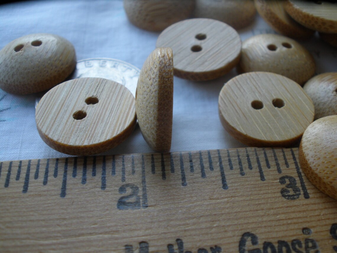 Half dome bamboo wood buttons 17MM clear finish 28L | Etsy