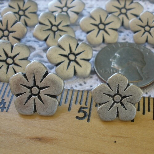 Gorgeous Flower Metal Shank Buttons Antique Silver Sizes - Etsy