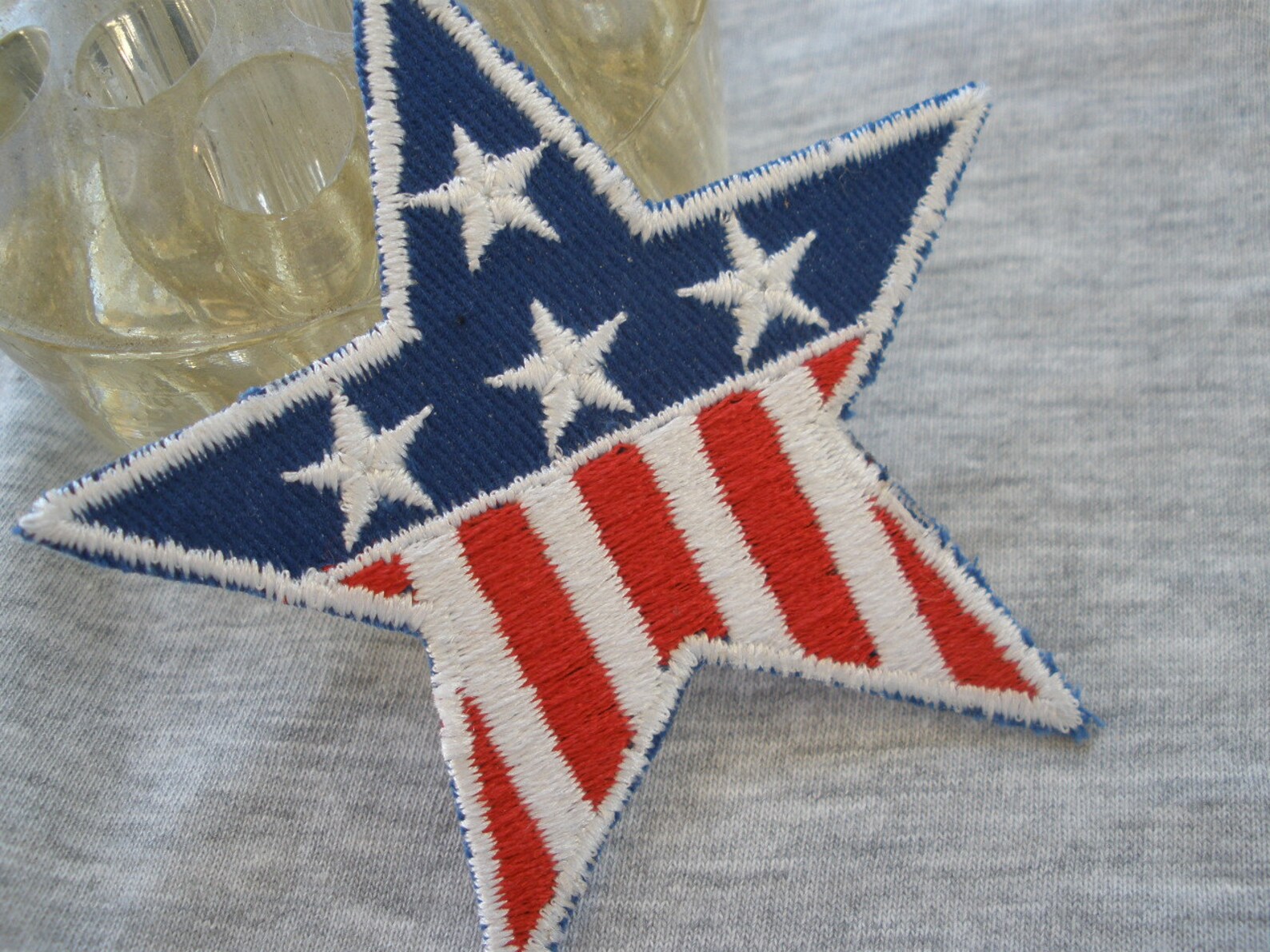 Star Applique Patches American Flag Embroidered Stars 3.25" Iron-on ...