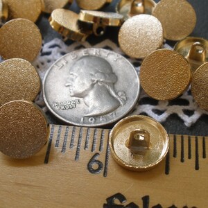 Matte Gold Color Textured Metal Flat Front Shank Buttons 1/2" (13MM 20L ...