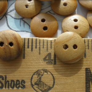 Rounded Wooden Buttons 13MM Wood Maple Stain Finish 20L 1/2" Natural 2 ...