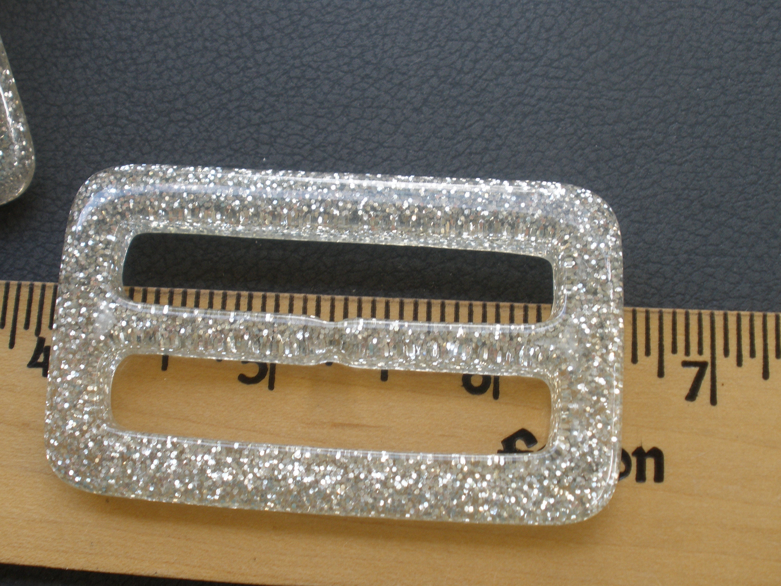 Silver Glitter in Clear Lucite Plastic Buckle 2 Scarf | Etsy