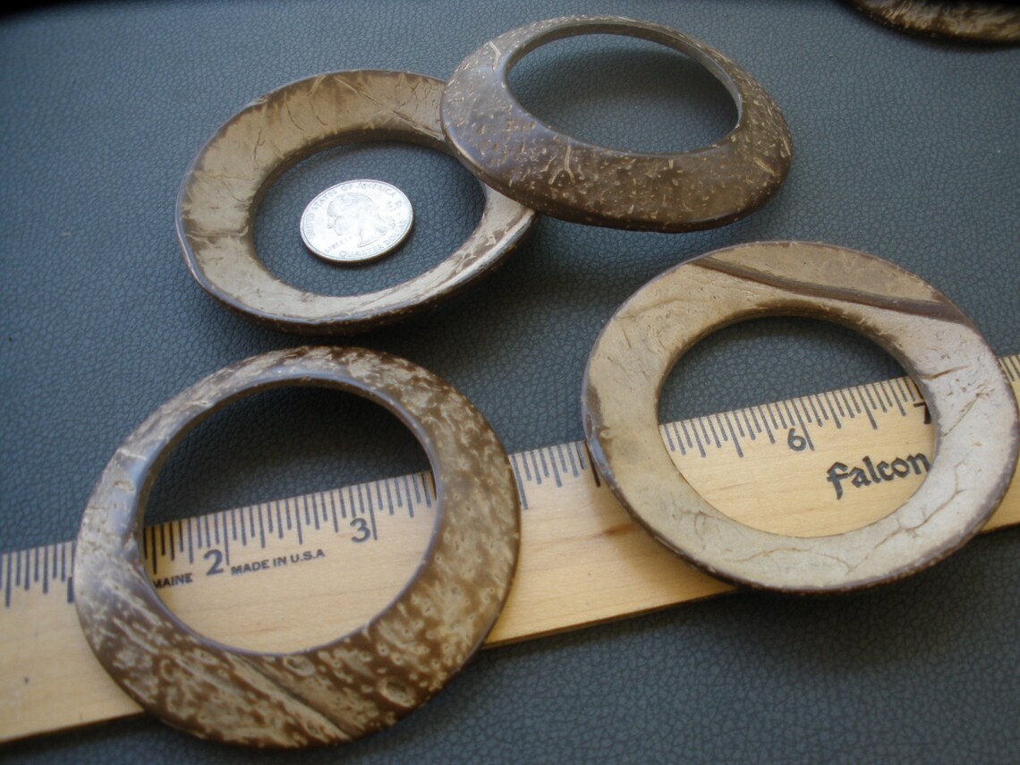 76MM Macrame Rings Large Real Coconut Shell Round 50mm 2" Opening 3 ...