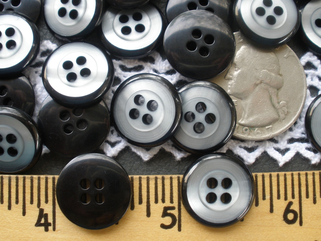 Cool Tuxedo Black & White Art Deco Buttons 5/8" (24L 15MM) 36 Pieces ...