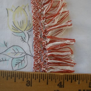 Red & White Woven Fringe Trim 1 3/8" Wide Boho Cotton Retro Tassel ...