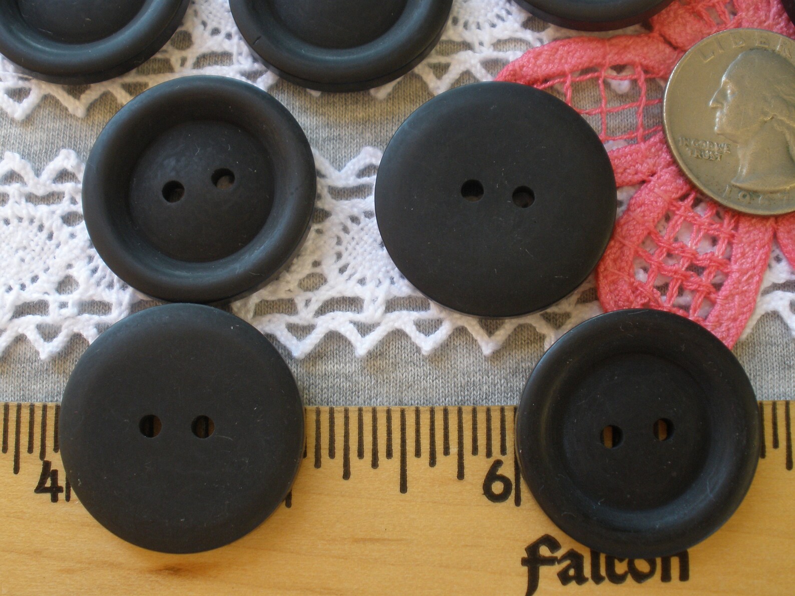 Matte Charcoal Black Coat Buttons Rounded Rim 45L 1 1/8 - Etsy