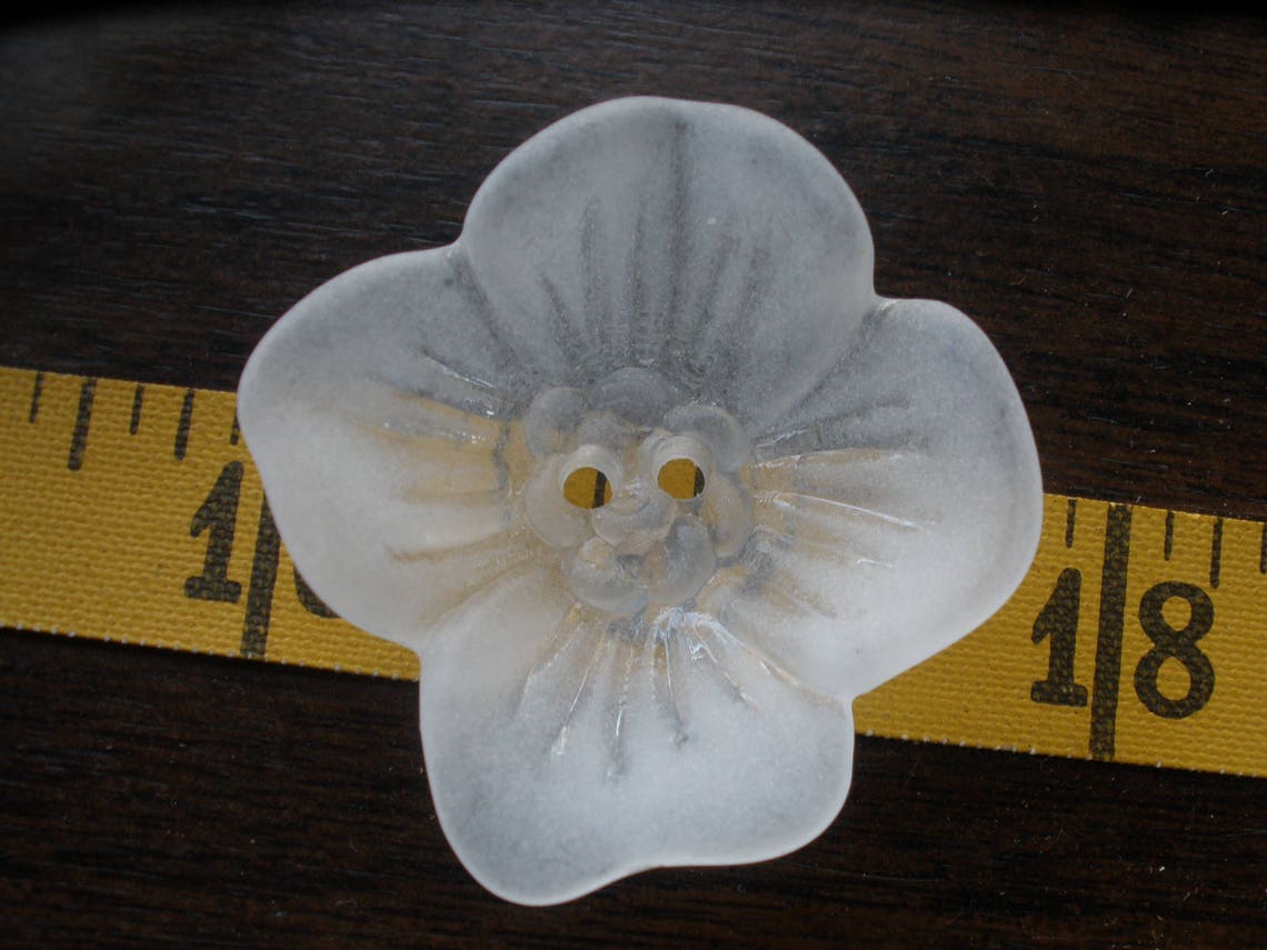 45MM Frosted Acrylic 3D Flower Buttons Art Deco 1.75" 70L Bridal ...
