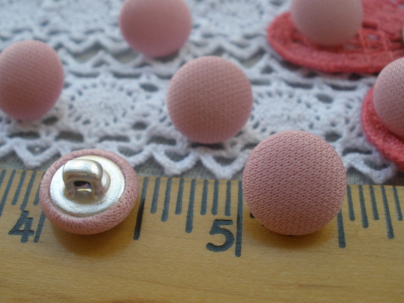 13MM Pink Fabric Cover Buttons 10 Each 1/2 Cloth Covered - Etsy