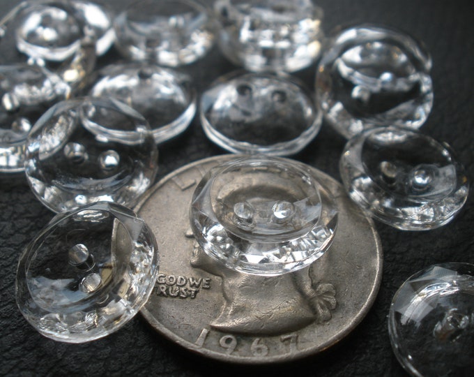Cool Crystal Cut Clear Buttons 5/8 15MM 24L 2 Hole - Etsy