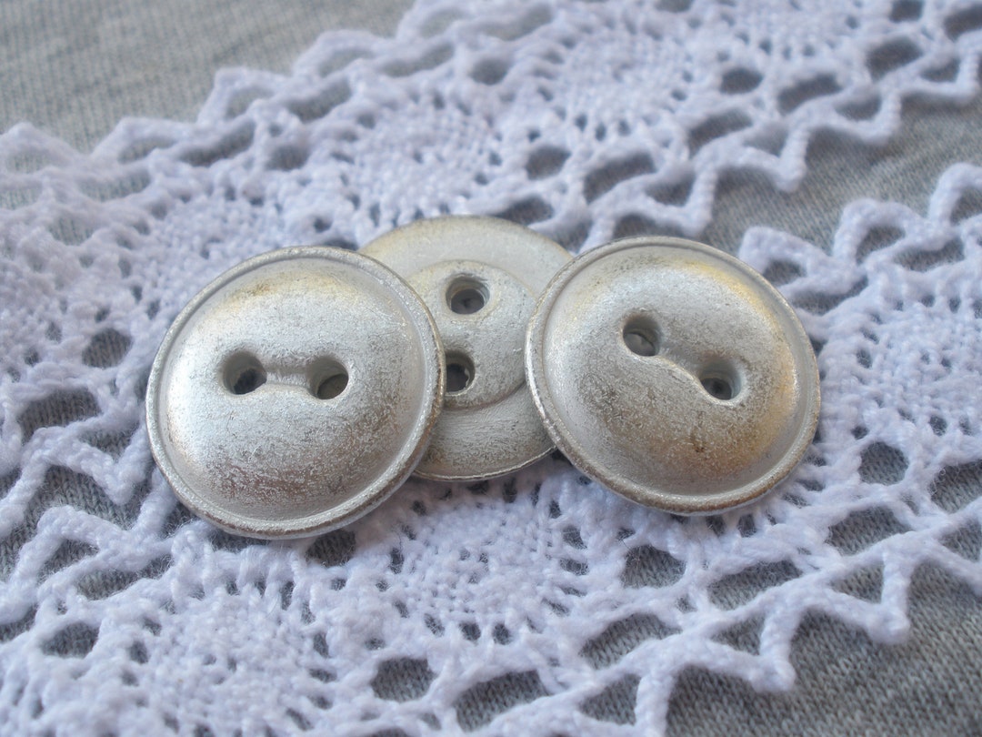 17MM Classic Work Shirt Buttons Industrial Matte Silver White Wash ...