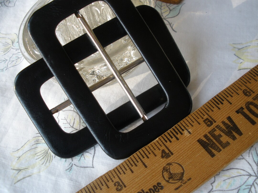 Basic Black Buckle Scarf Slide 2.5 Opening 2 X 3.25 Metal 2 Buckles ...