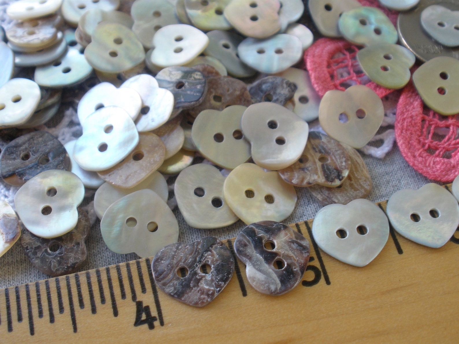 Heart Shape 13MM MOP Shell Buttons Natural Pearly 1/2 - Etsy