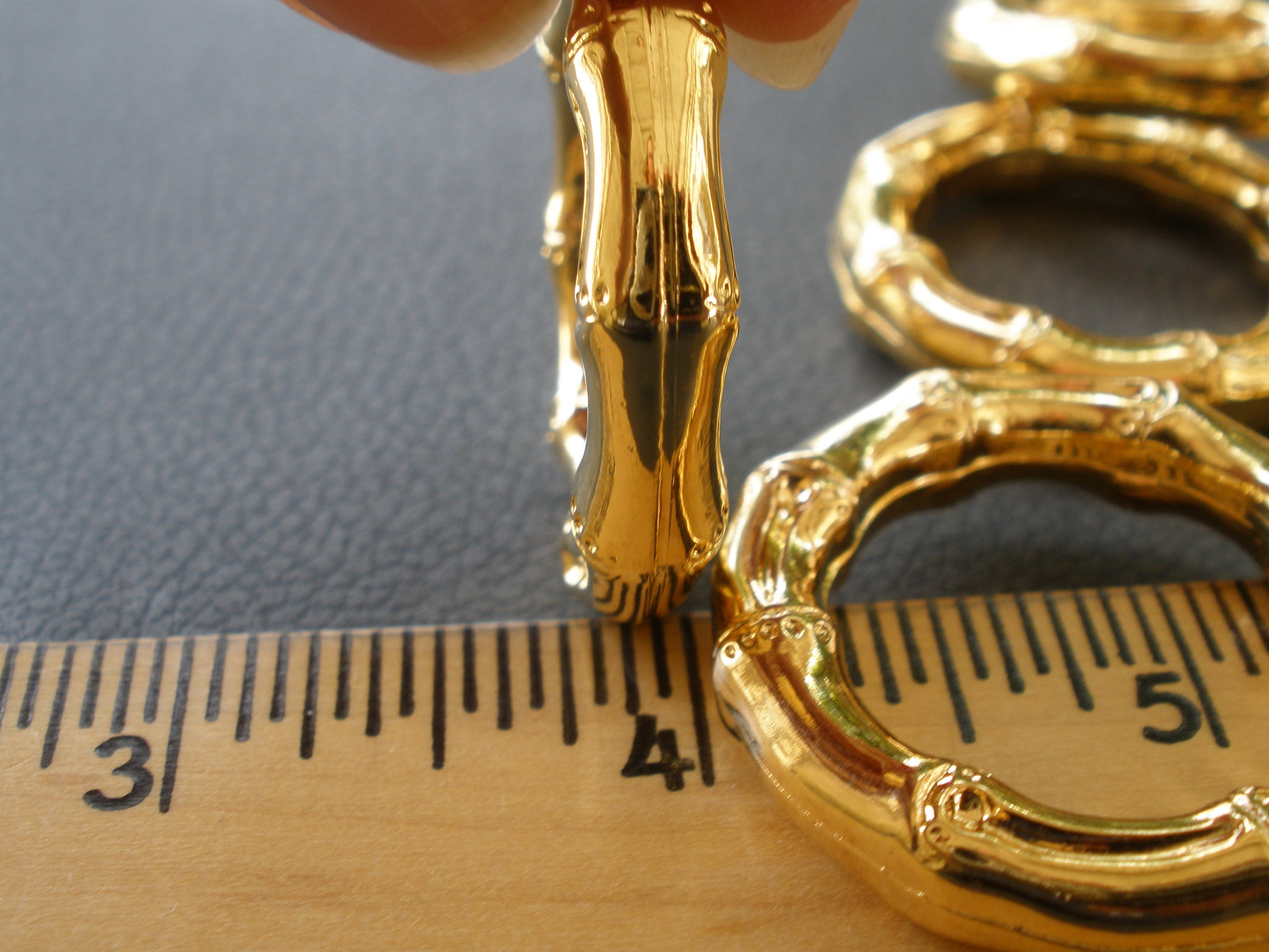 Hollow Gold Color Macrame Rings 1.5 bamboo shape | Etsy