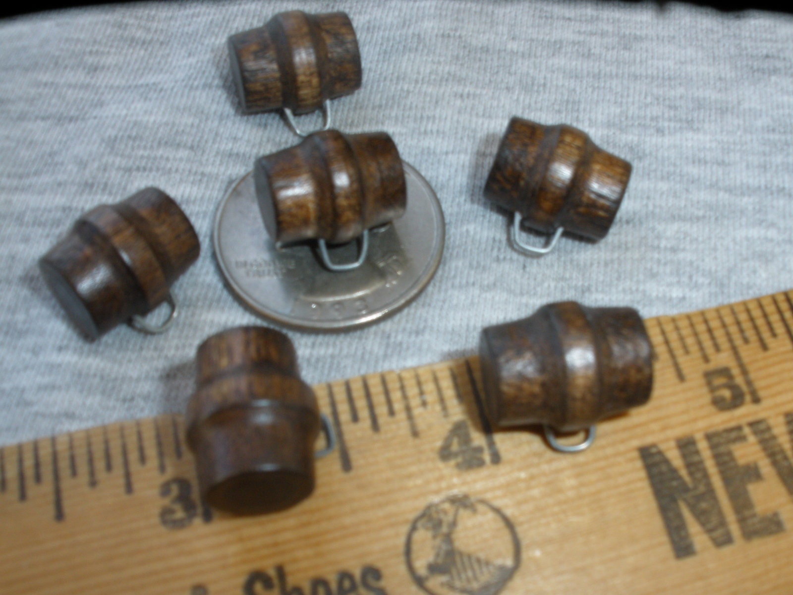 15MM Wood Barrel Toggle Coat Buttons Walnut Brown 5/8 | Etsy