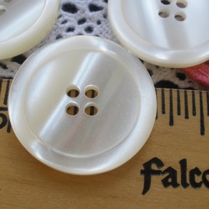 Classic Pearlized Plastic Coat Buttons 28mm (45L 1 1/8") 4-hole Sew on ...