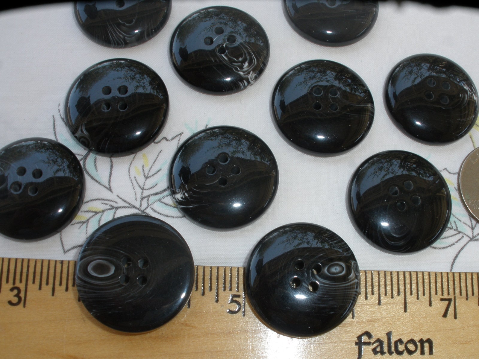 Thick Shiny Black Coat buttons 27MM 44L Slight Horn Effect | Etsy