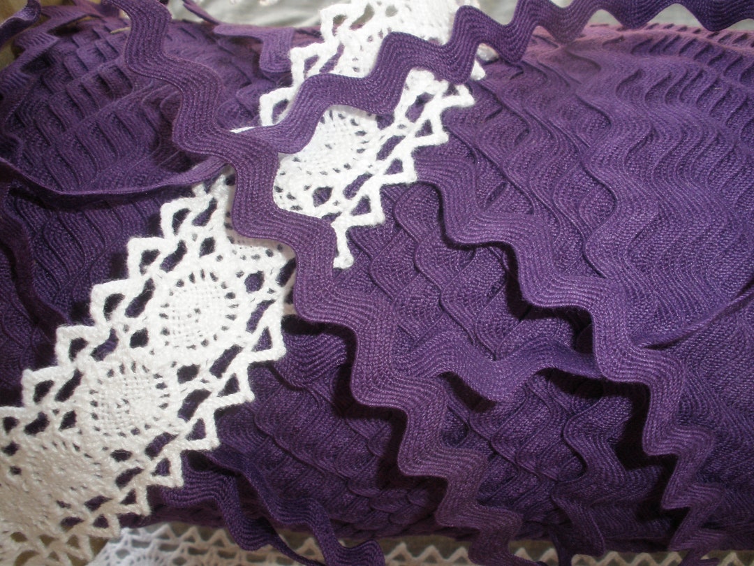 Purple Vintage Cotton Ric Rack Trim Choose Yards 7/16" Rick Rac Yardage ...