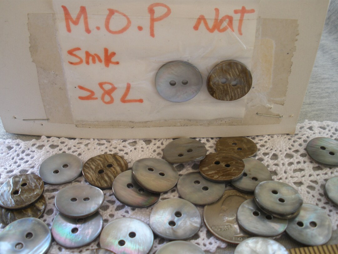 Pearl Smoke Real Shell Buttons MOP Natural 17MM 11/16" Buttons Size 28L ...