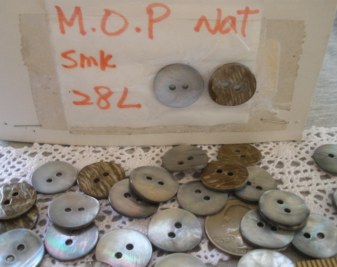 Pearl Smoke Real Shell Buttons MOP Natural 17MM 11/16 Buttons Size 28L ...