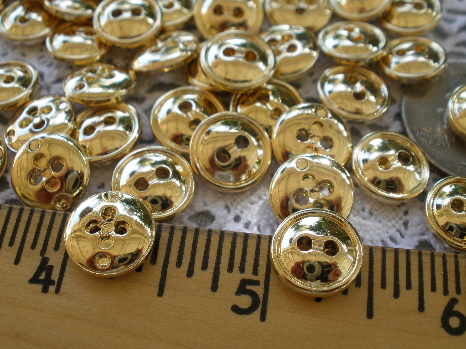 11MM Shiny Gold Buttons Metallic Plastic 2 Hole Sew on 18L - Etsy