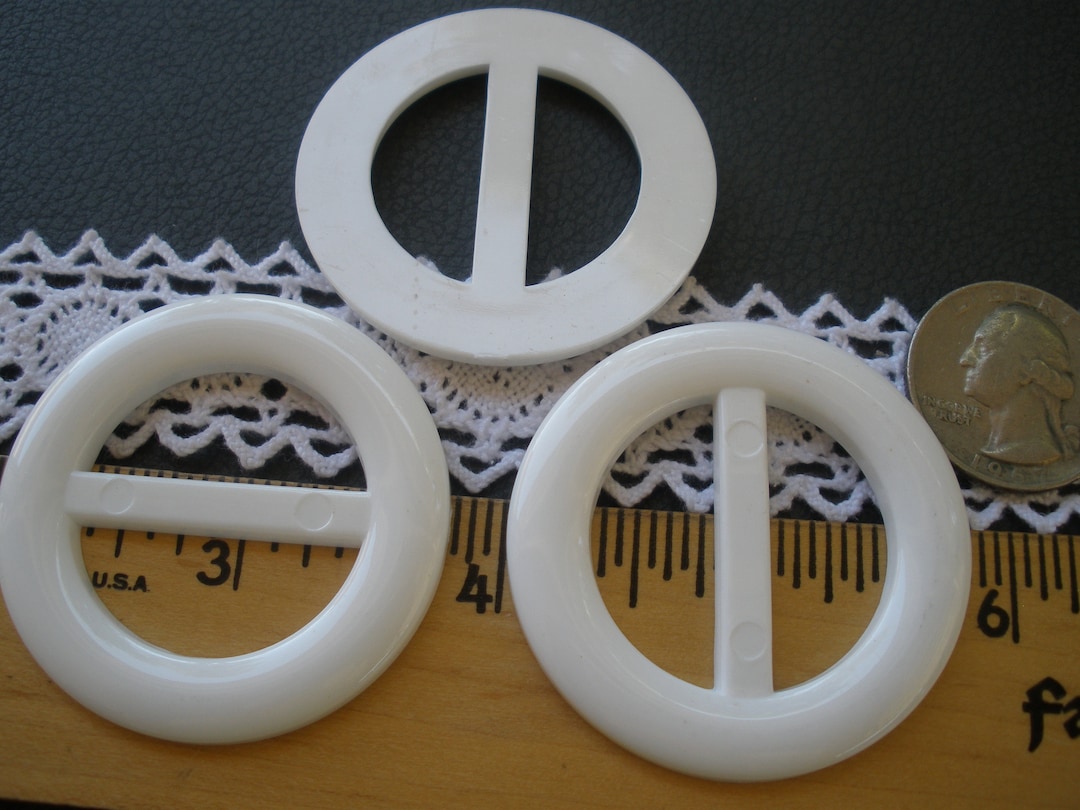 Basic Small White Round Plastic Buckle Scarf Slide 30MM ID 45MM OD 3 ...