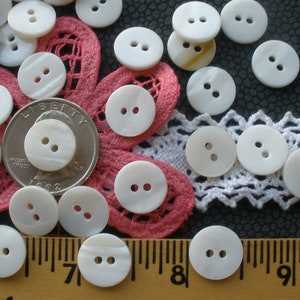 Thick Freshwater Shell MOP Buttons Pearl Milk White 20L 1/2" 13MM 2 ...