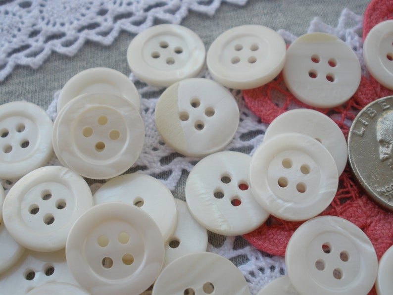 Classic Milk White Real Shell Shirt Buttons 23L 5/8 15MM - Etsy