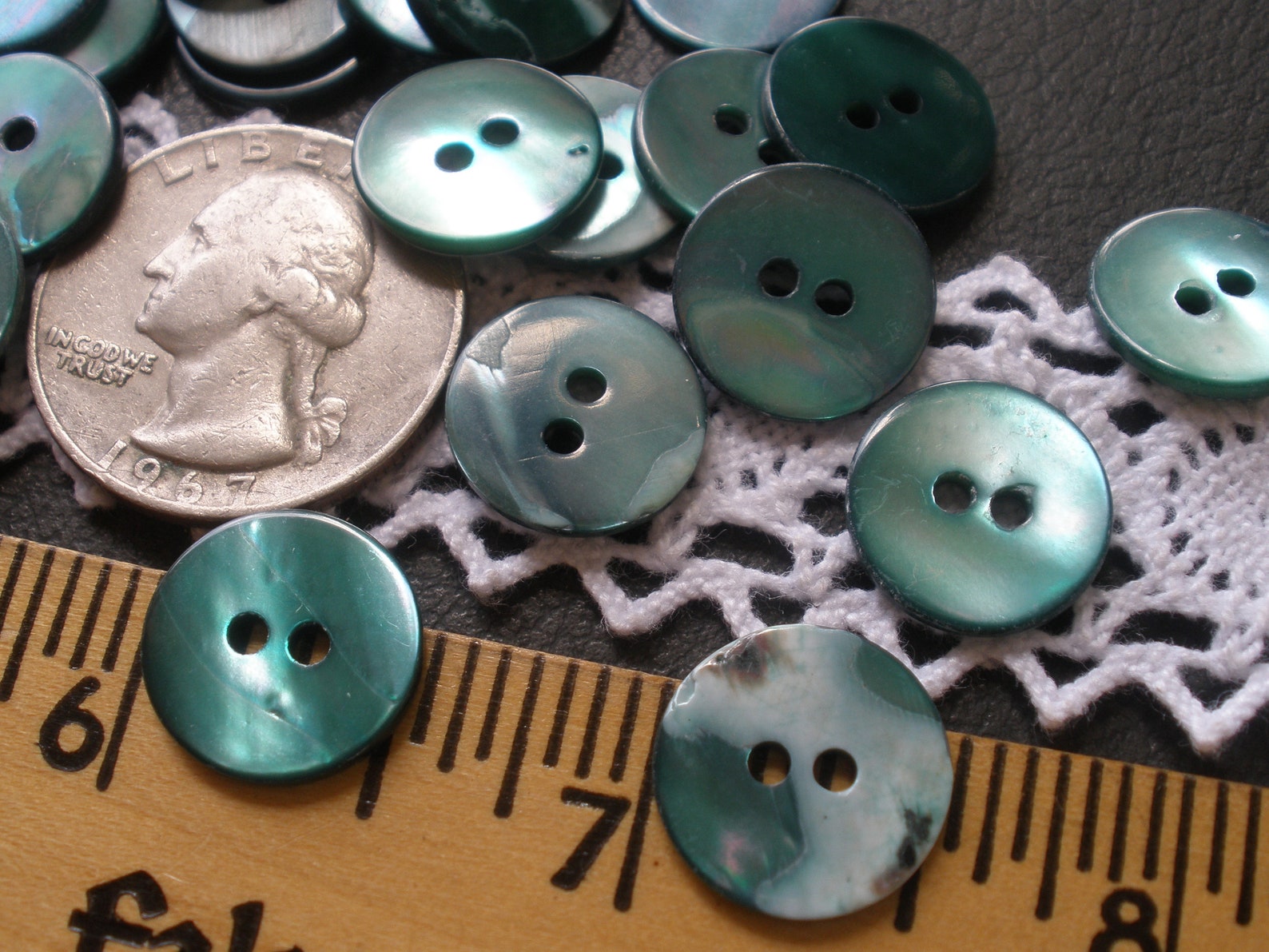 14MM Teal Green Trocas Shell Buttons 22L 9/16 MOP Sewing | Etsy