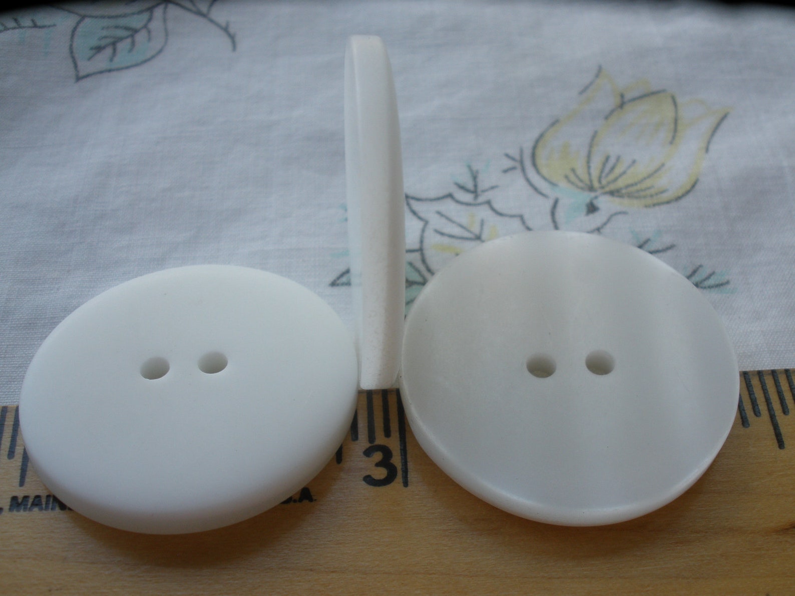 Frost White Large Coat Buttons 55L 35mm 1 3/8" Plastic 2 Hole Sew-on ...