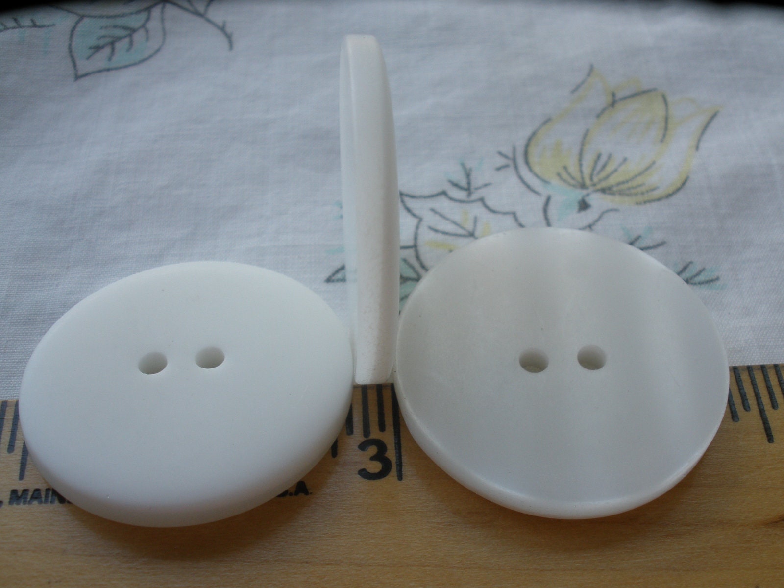 Frost White Large Coat Buttons 55L 35mm 1 3/8" Plastic 2 Hole Sew-on ...