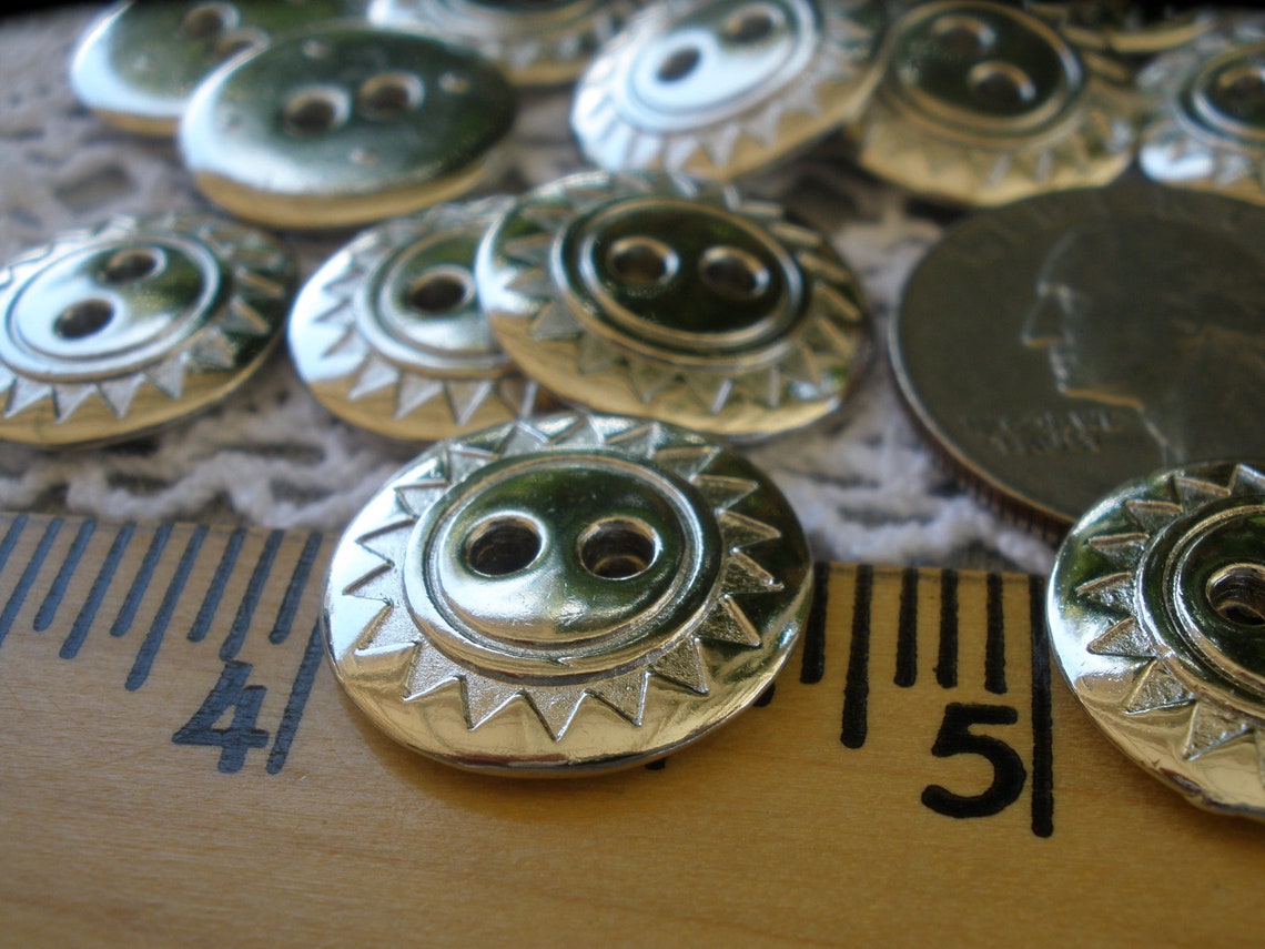 Celestial Sun Pattern Metal Buttons Shiny Nickel Silver Color 28L 17 ...