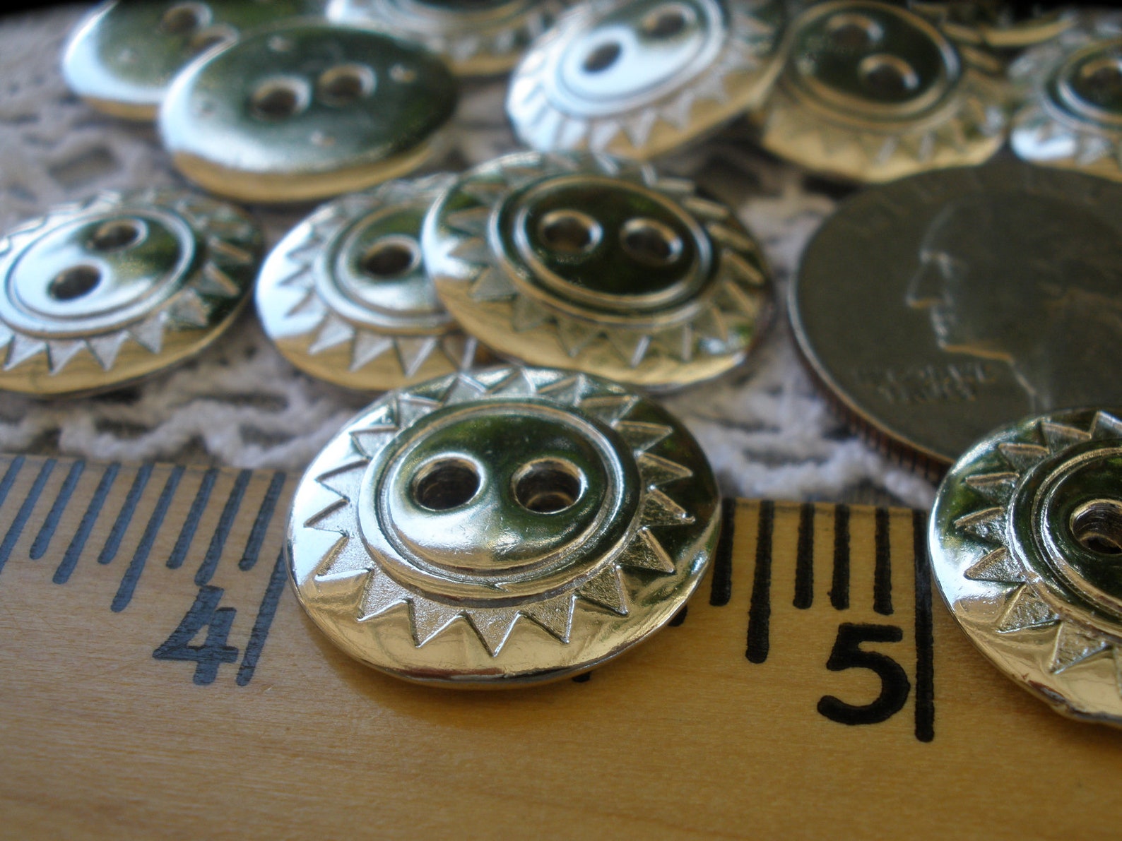 Celestial Sun Pattern Metal Buttons Shiny Nickel Silver Color | Etsy