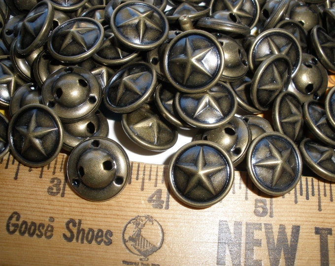 Antique Brass Bronze Star Shank Buttons Hollow Metal 24 Size - Etsy