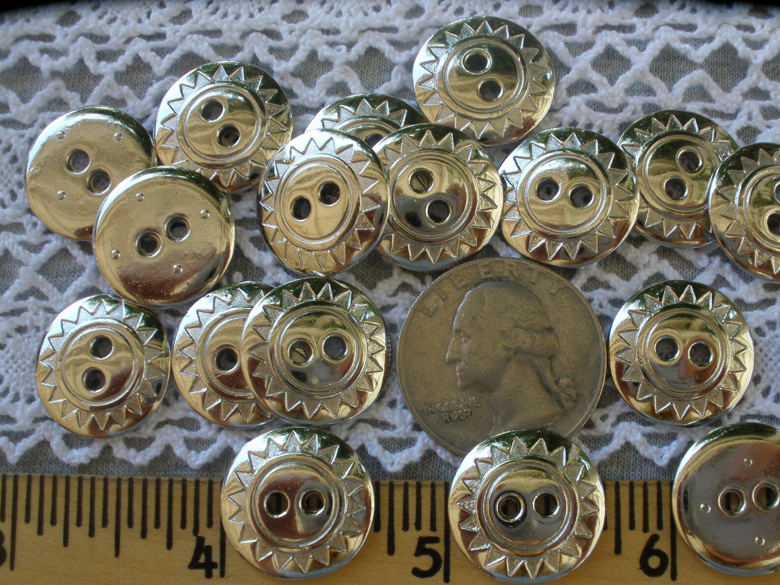 Celestial Sun Pattern Metal Buttons Shiny Nickel Silver Color 28L 17 ...