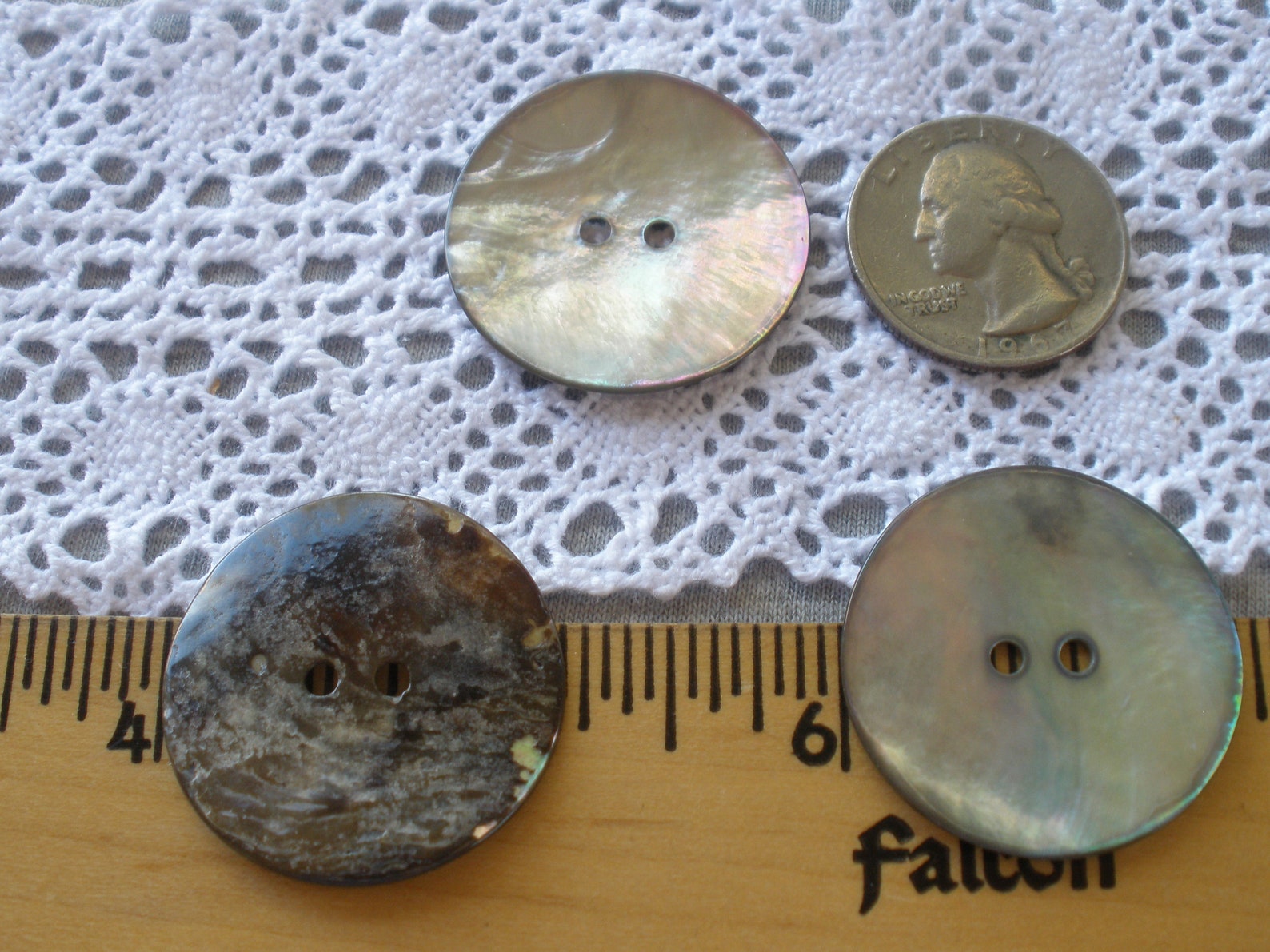 Extra Large 3CM Pearl Smoke Real Shell Buttons MOP Natural 1 | Etsy