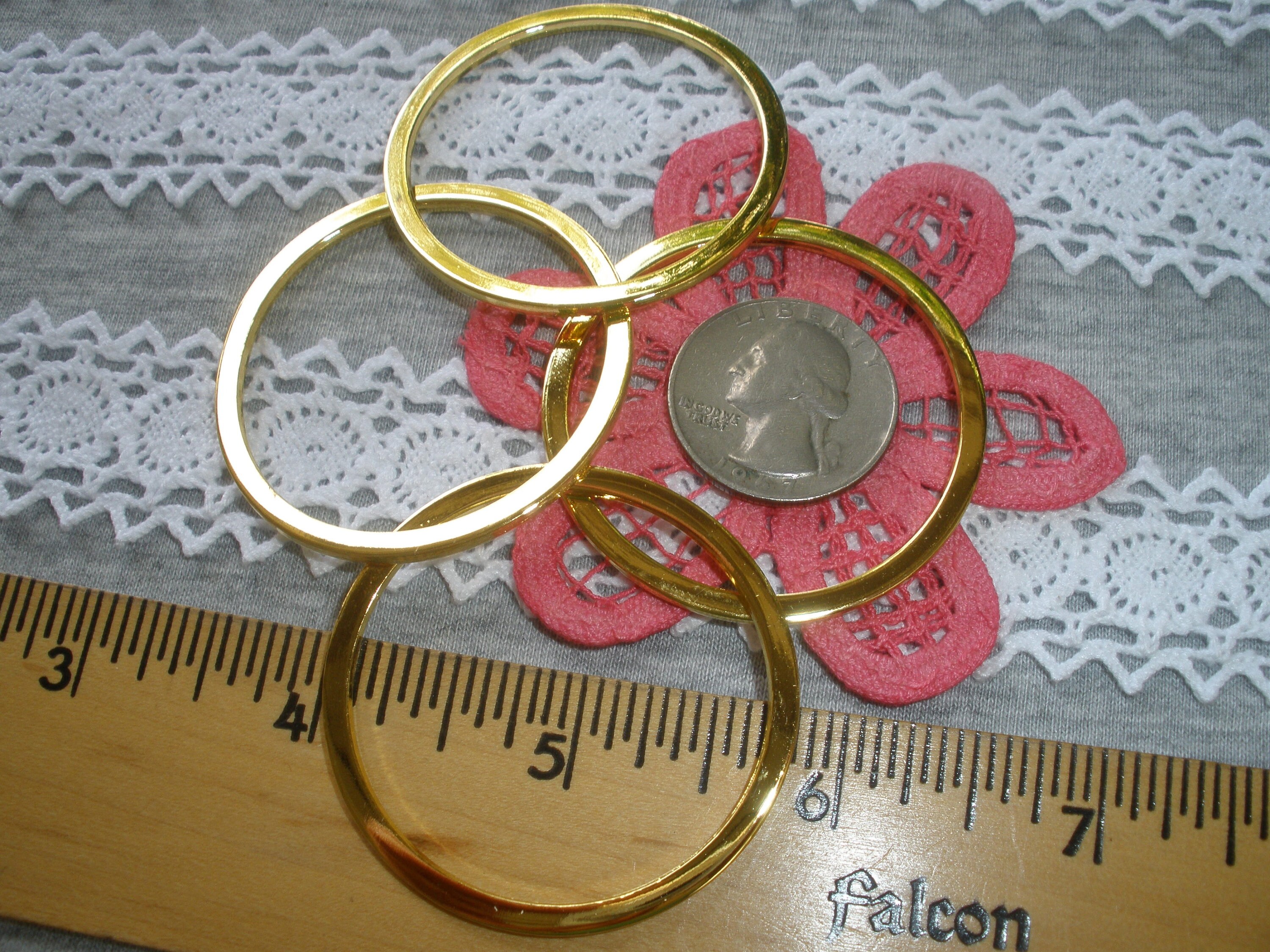 40MM ID 47MM OD metal flat O rings Gold Color Round 1 | Etsy