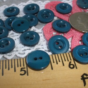 Cool Vintage Teal Blue Textured Plastic Buttons 1/2 Size 20L 13MM 2 ...