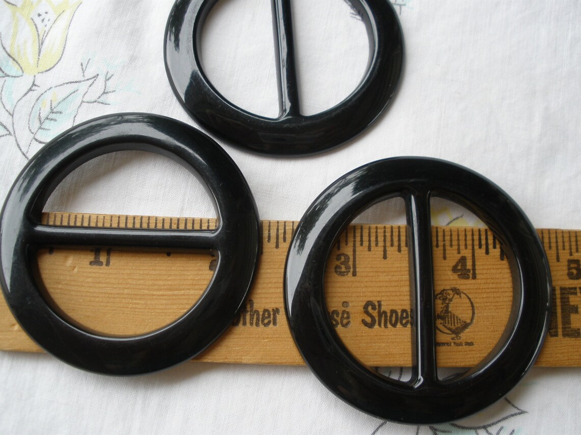 Basic Black Round Plastic Buckle Scarf Slide 1.5 Opening - Etsy